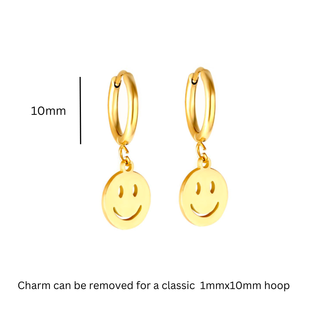 Smiley hoop - Gold – The Earring Collective